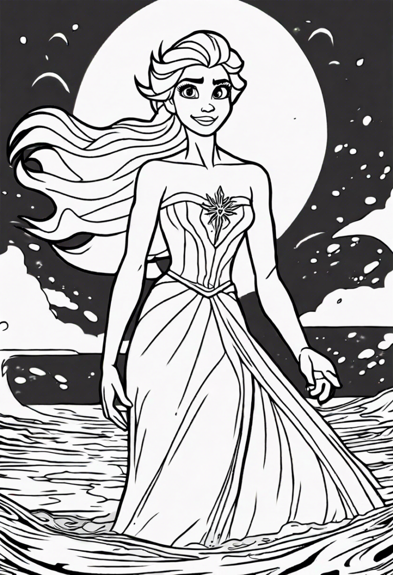 Elsa Crossing The Dark Sea Colorblissart
