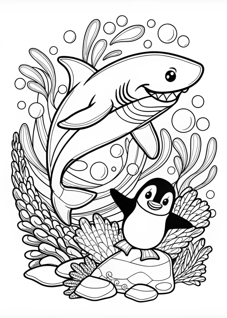 Jumper the Shark's Ocean Adventure Coloring Page - Free & Printable