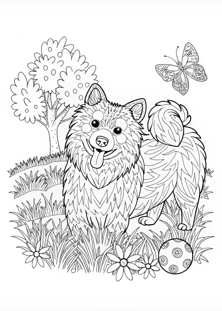Geometric Dog Coloring Page - Free & Printable