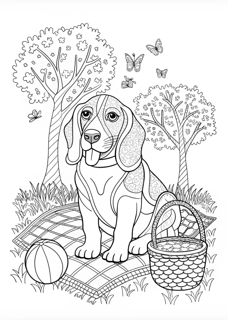 Beagle Coloring Pages To Print Cuddles & Hearts: Girl With Beagle Dog