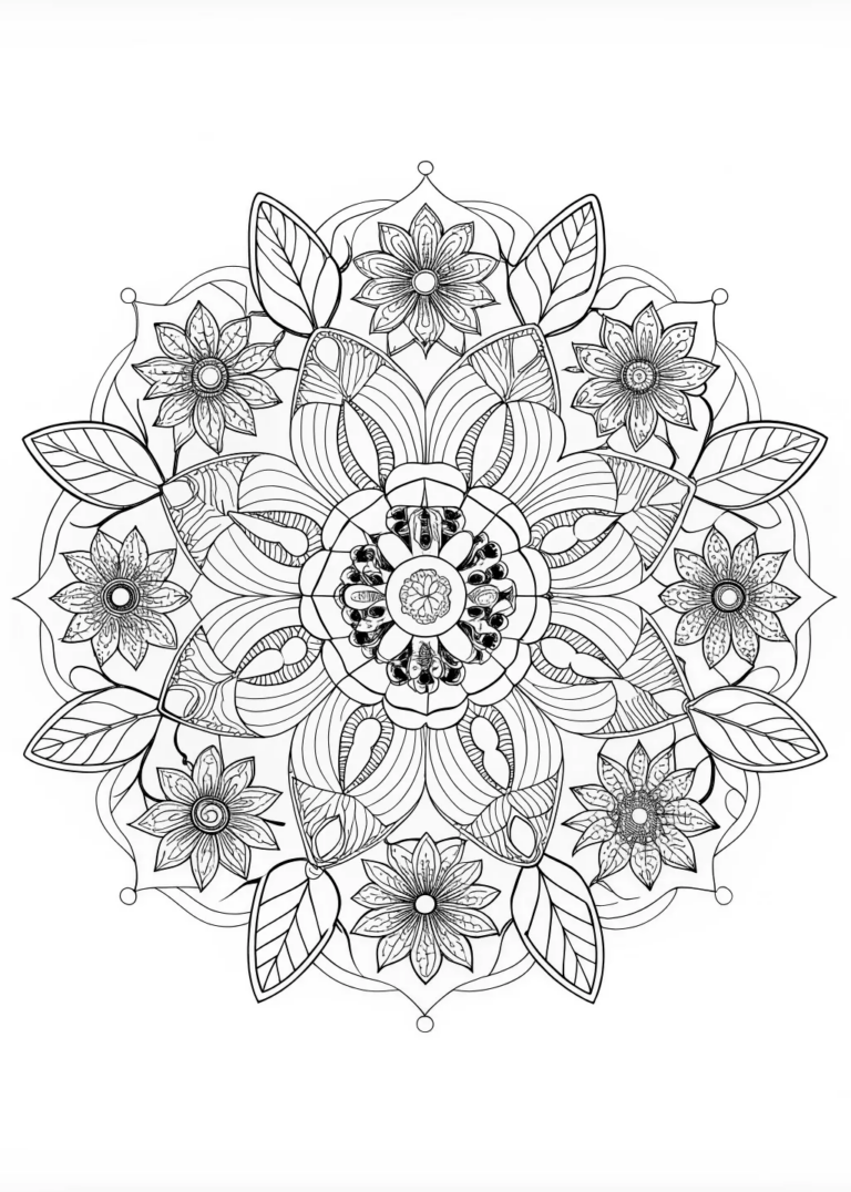 Blooming Floral Mandala Coloring Page - Free & Printable