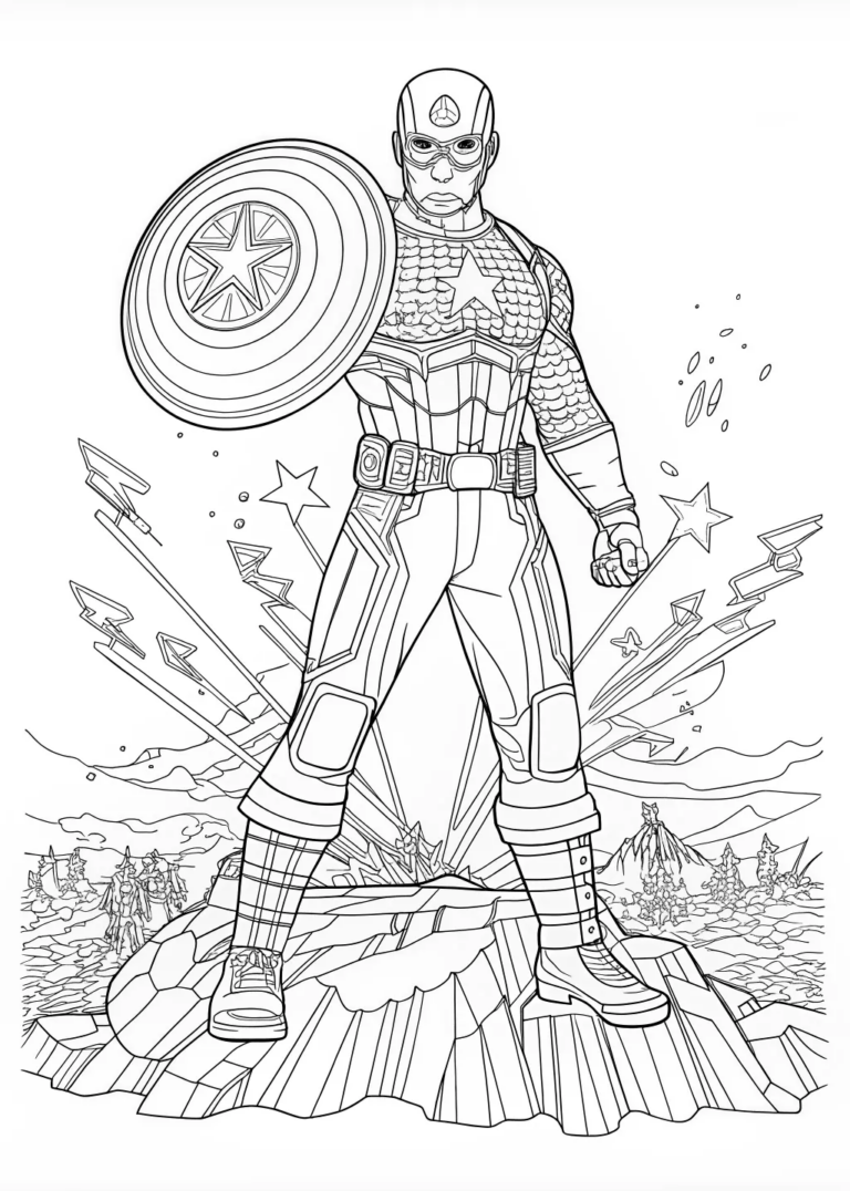 Captain America Coloring Page - Free & Printable
