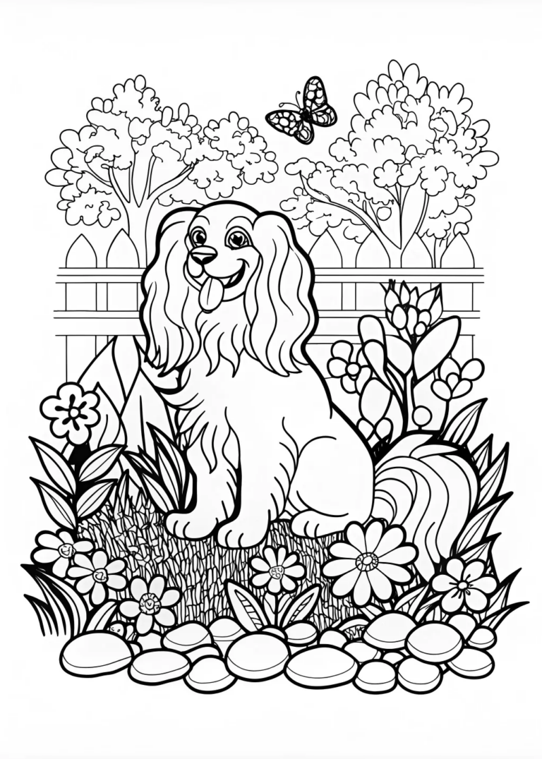 Cocker Spaniel Coloring Page - Free & Printable