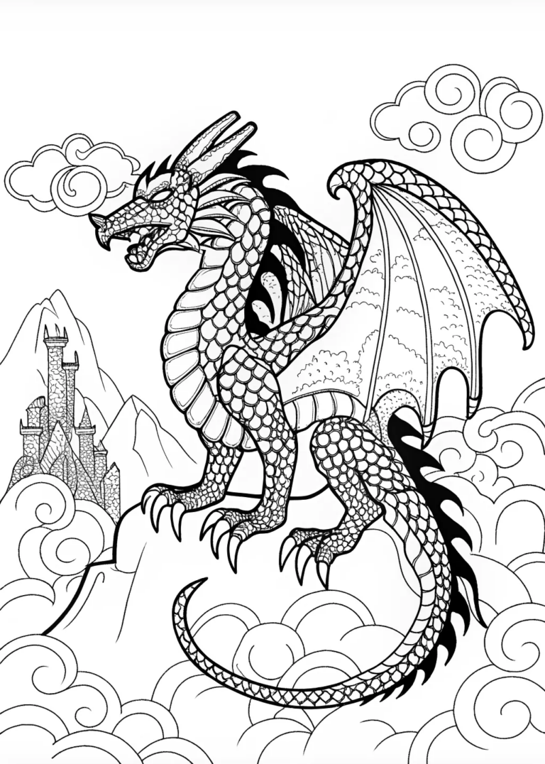 Difficult Dragon Coloring Pages Dragon Coloring Page On Craiyon