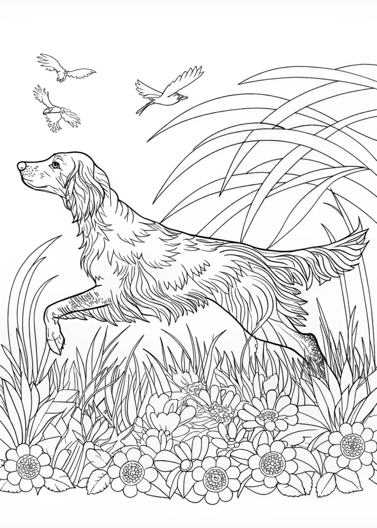 Golden Retriever Portrait Coloring Page - Free & Printable