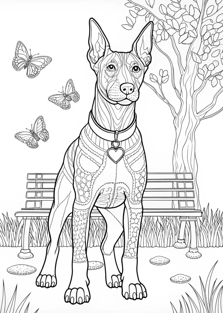 Regal Doberman Coloring Page - Free & Printable