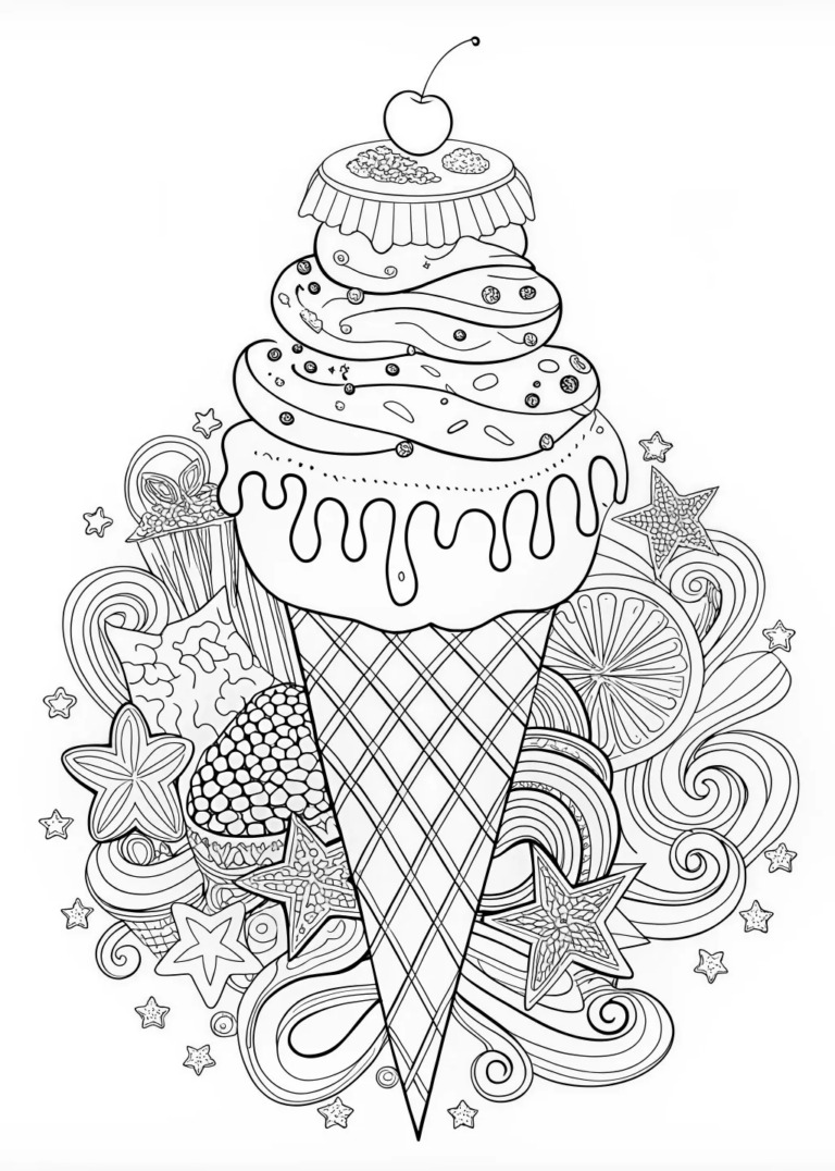 Ice Cream Cone Page Coloring Page - Free & Printable