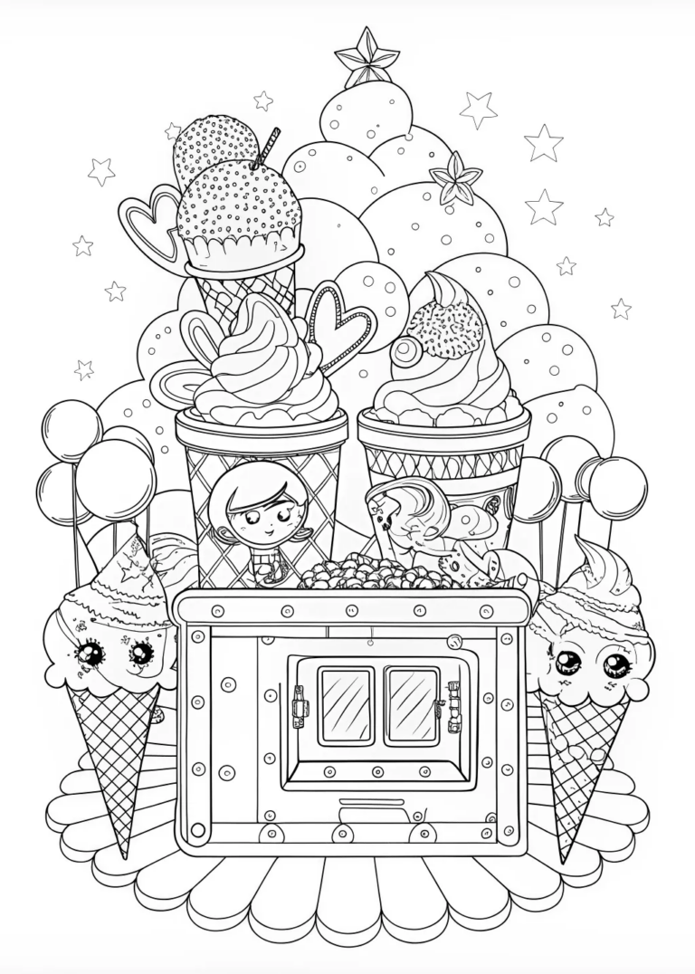 Ice Cream Magic Coloring Page - Free & Printable