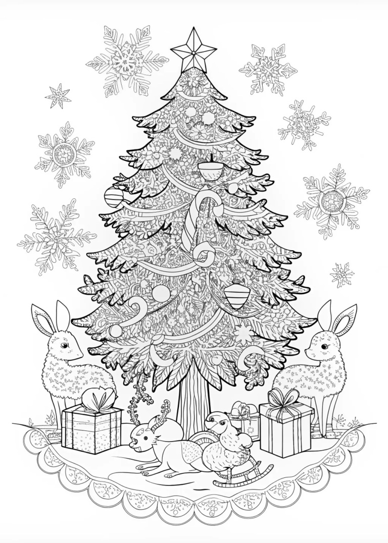 Mandala Christmas Tree Wonderland Coloring Page - Free & Printable