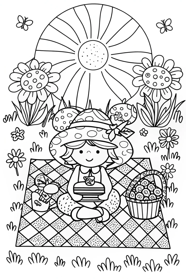 Strawberry Shortcake's Berry Picnic Fun Coloring Page - Free & Printable