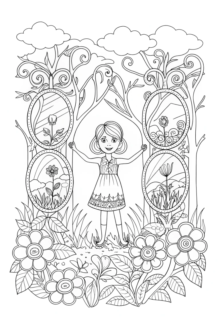 Magical Mirror Garden of Isabela Coloring Page