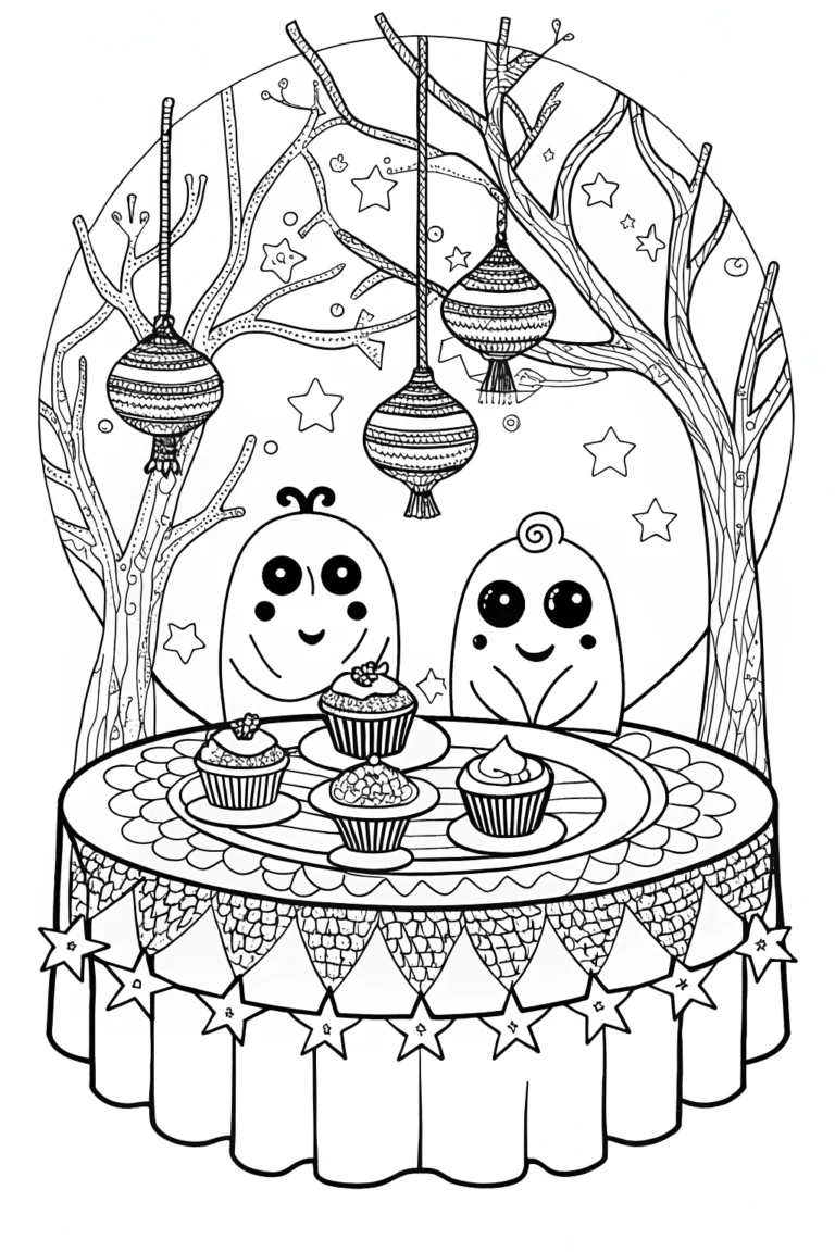 Monstrous tea time coloring page Coloring Page - Free & Printable