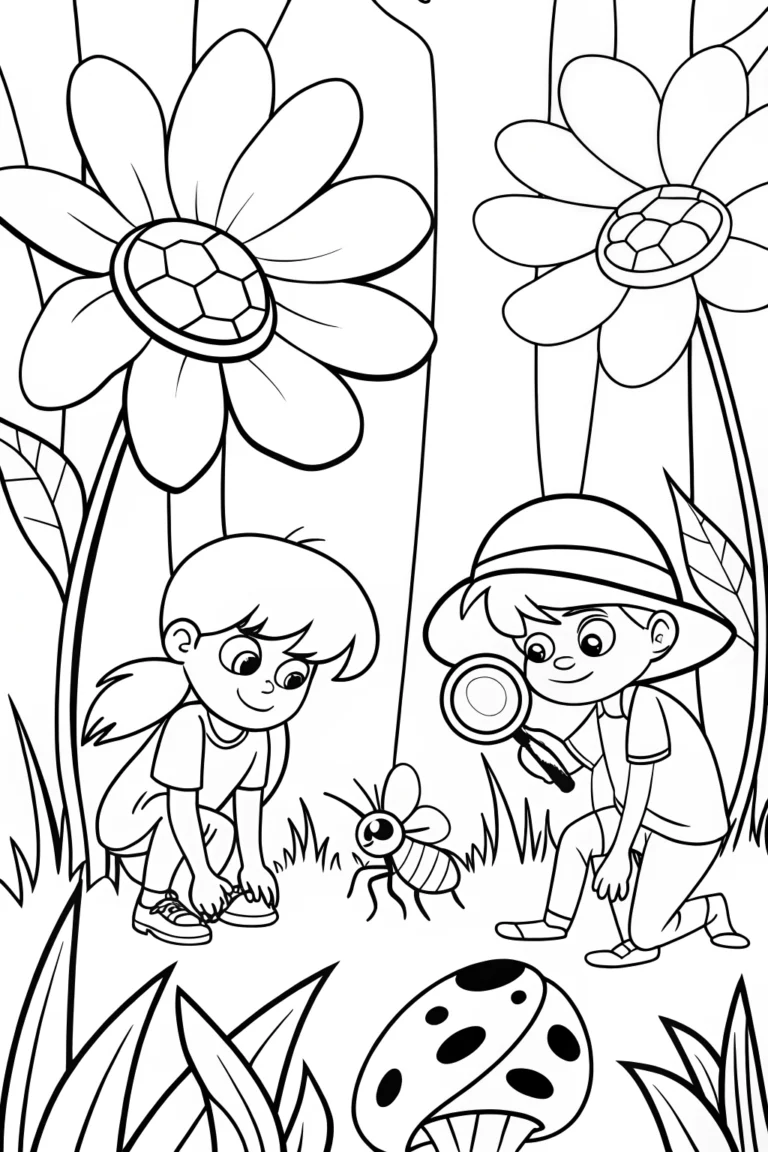 Summer Adventure in the Enchanted Forest Coloring Page - Free & Printable