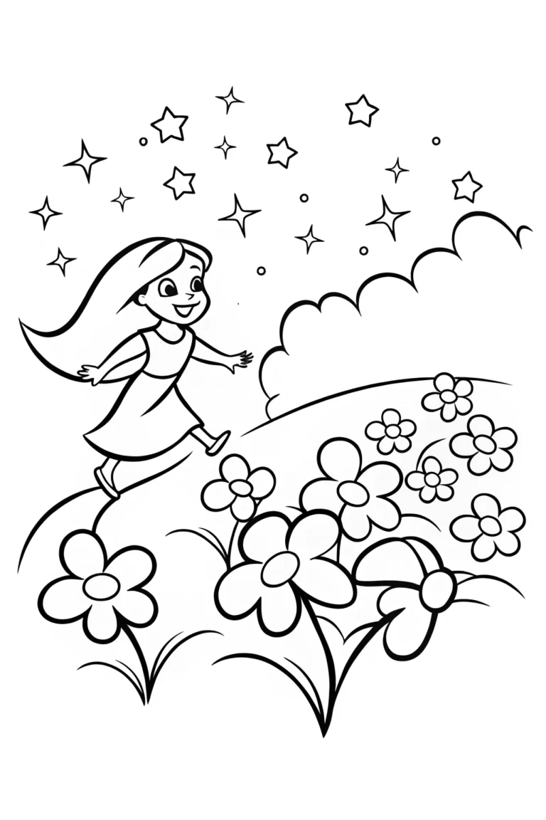 Jasmine's Starry Butterfly Chaser Coloring Page - Free & Printable