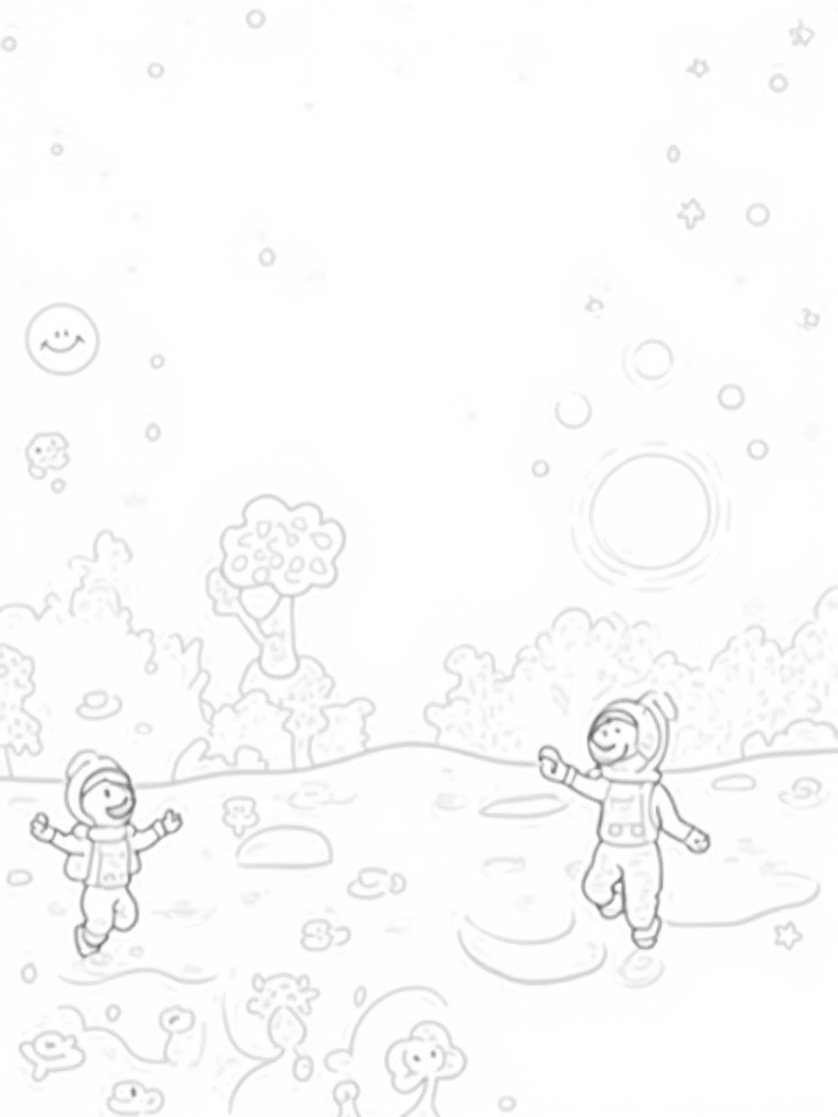 Children exploring a summer planet Coloring Page - Free & Printable