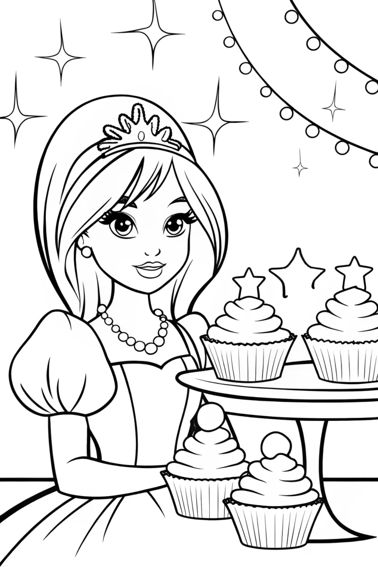 Princess in the celestial bakery Coloring Page - Free & Printable