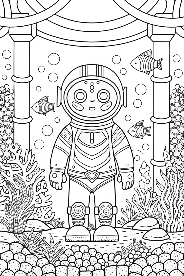 Jasper at the underwater festival Coloring Page - Free & Printable