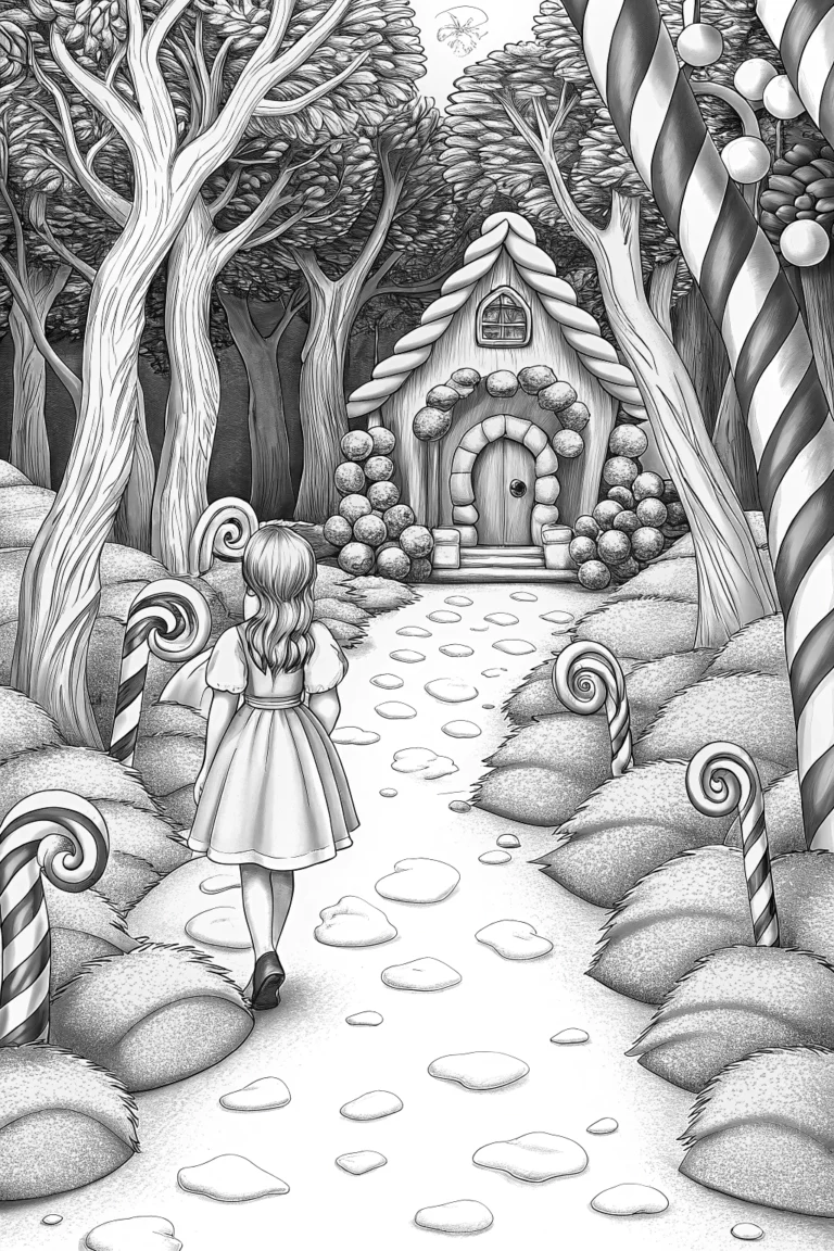 Gabby in a candy forest Coloring Page - Free & Printable