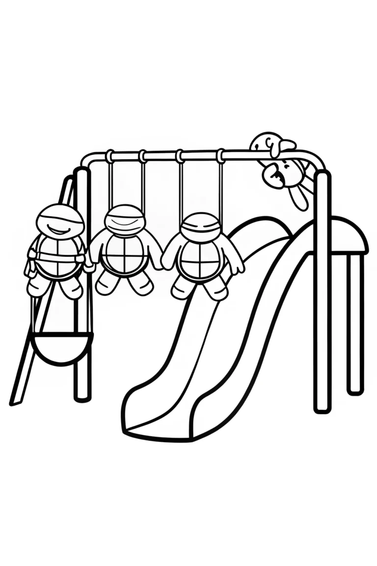 Teenage Mutant Ninja Turtles playground Coloring Page - Free & Printable