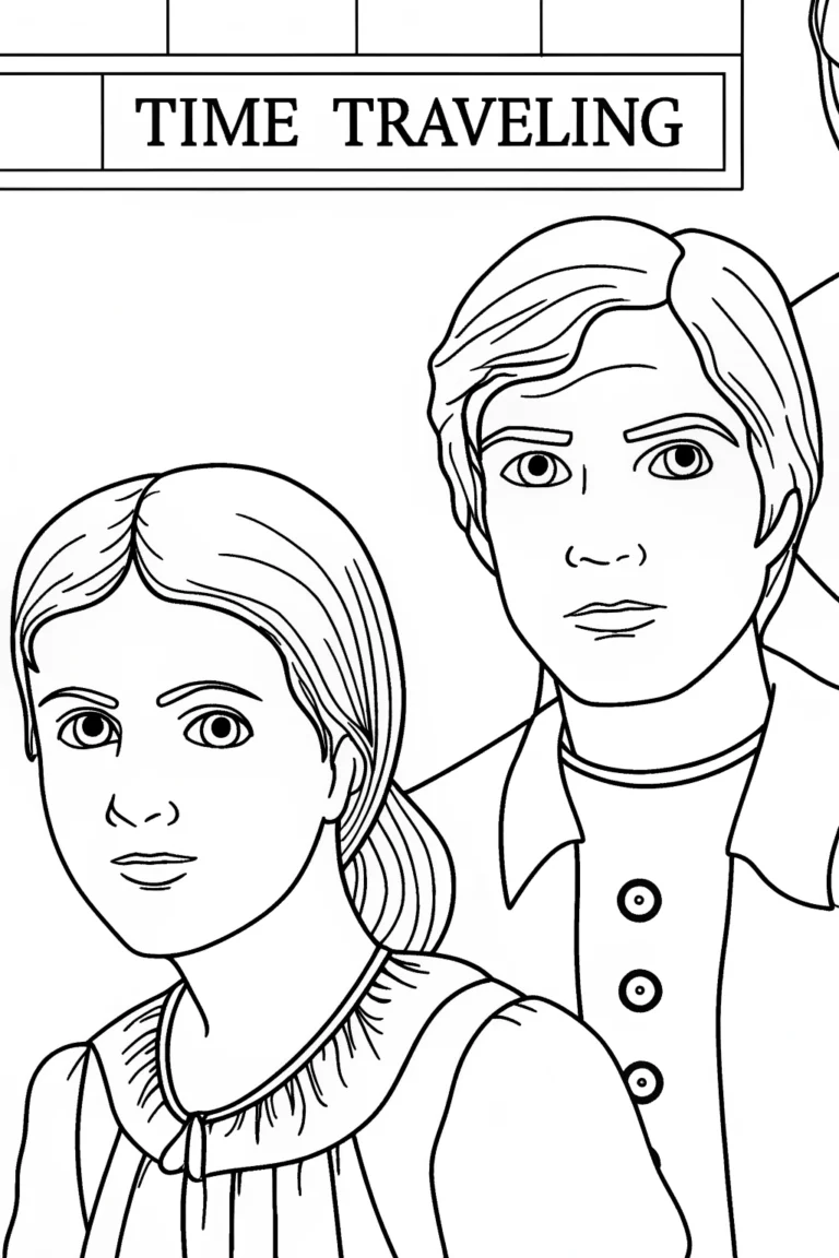 Alphabet letters time traveling Coloring Page - Free & Printable