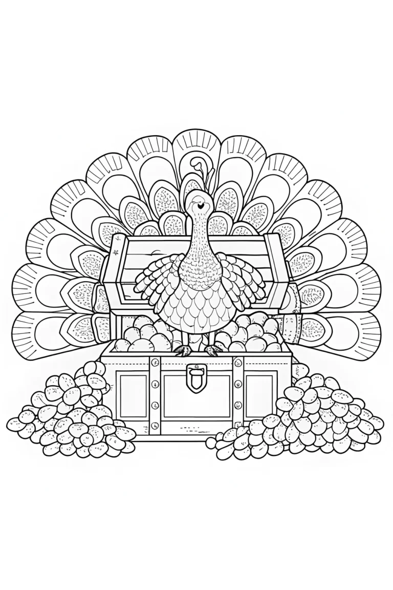 Tilly the turkey treasure hunt Coloring Page - Free & Printable