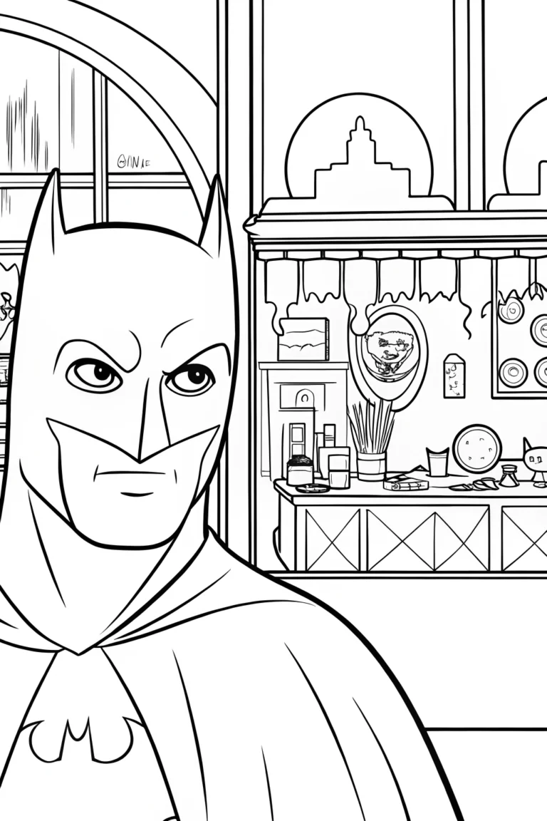 Batman in the whimsical time bazaar Coloring Page - Free & Printable