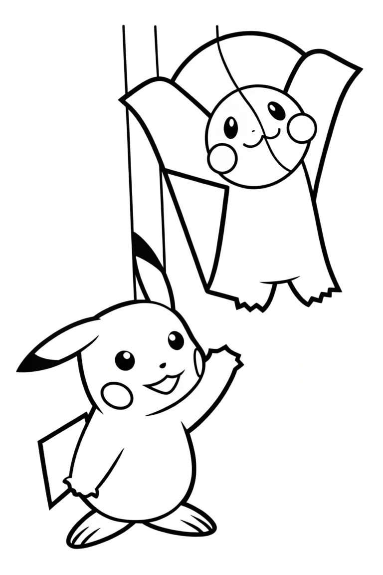 Pikachu shadow puppet show Coloring Page - Free & Printable