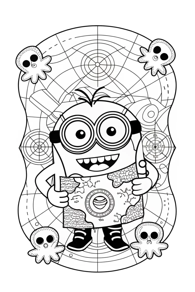 Minion treasure map adventure Coloring Page - Free & Printable