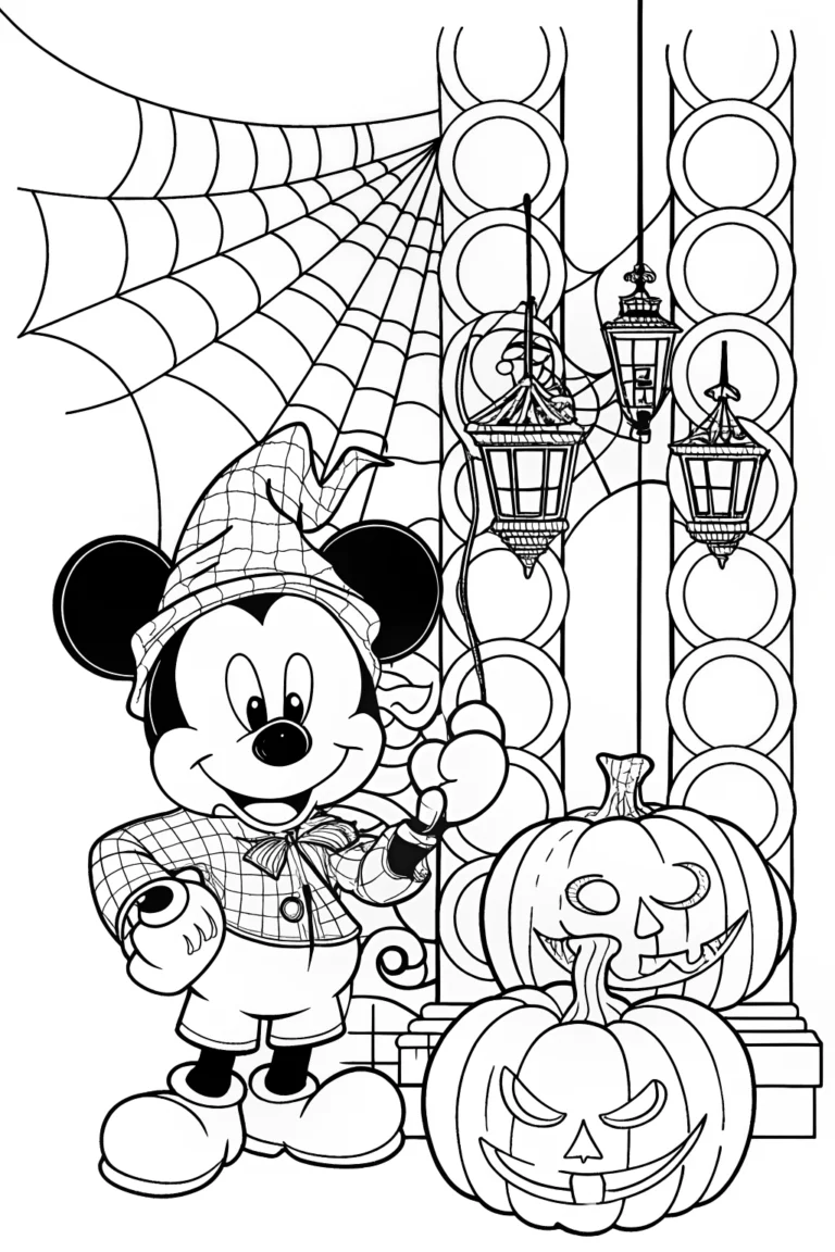 Mickey Mouse Halloween festival Coloring Page - Free & Printable