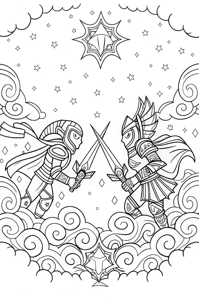 League of Legends celestial battle Coloring Page - Free & Printable