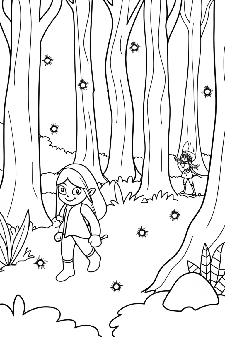 Zara's enchanted forest quest Coloring Page - Free & Printable