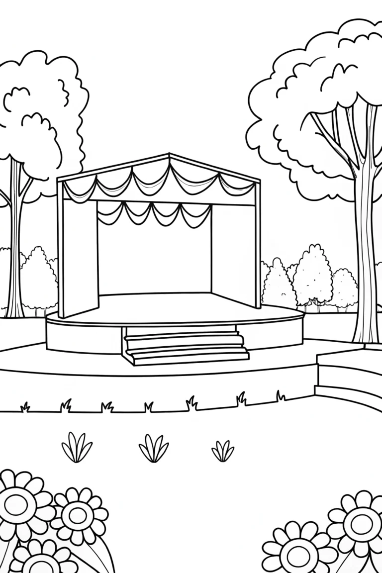 Chick's secret garden concert Coloring Page - Free & Printable