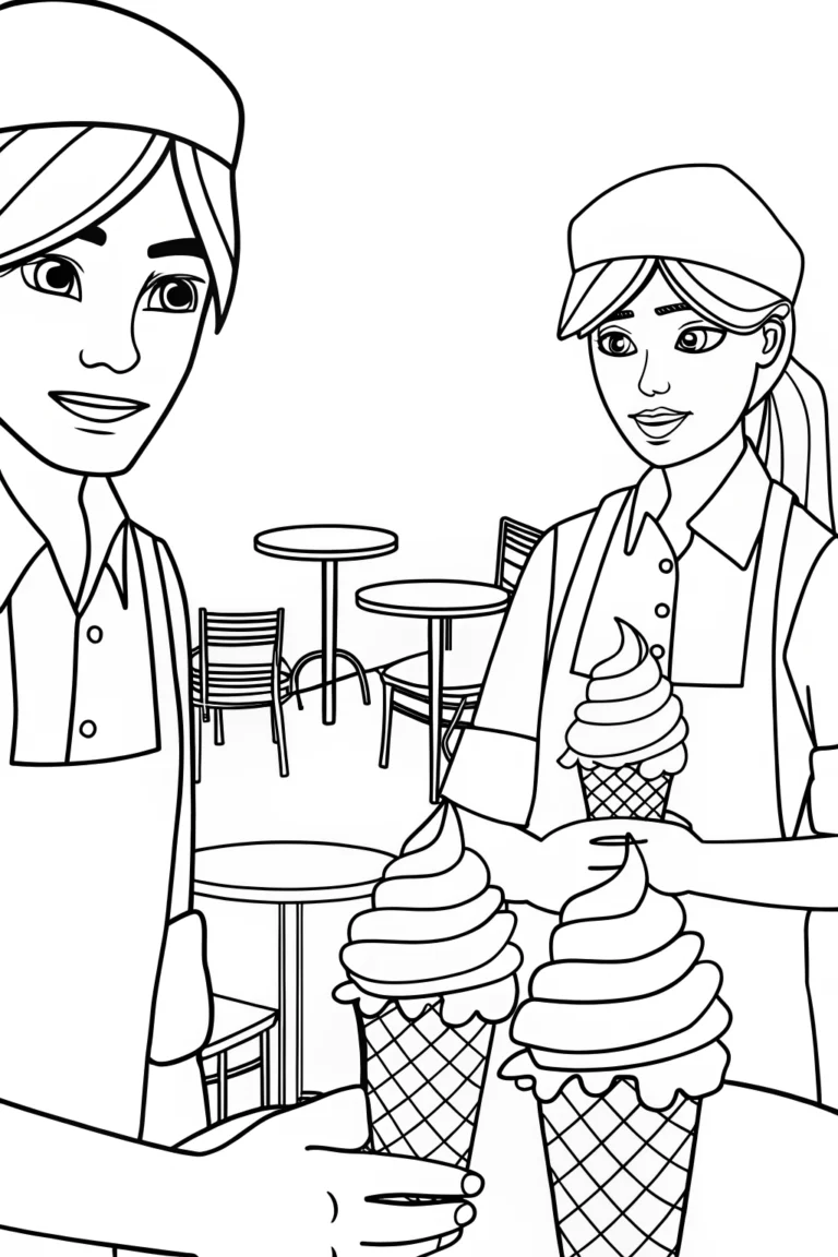 Ice cream timekeepers at work Coloring Page - Free & Printable