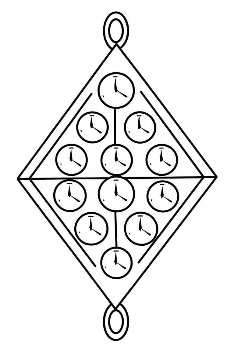 Alphabet clocks in a timepiece Coloring Page - Free & Printable