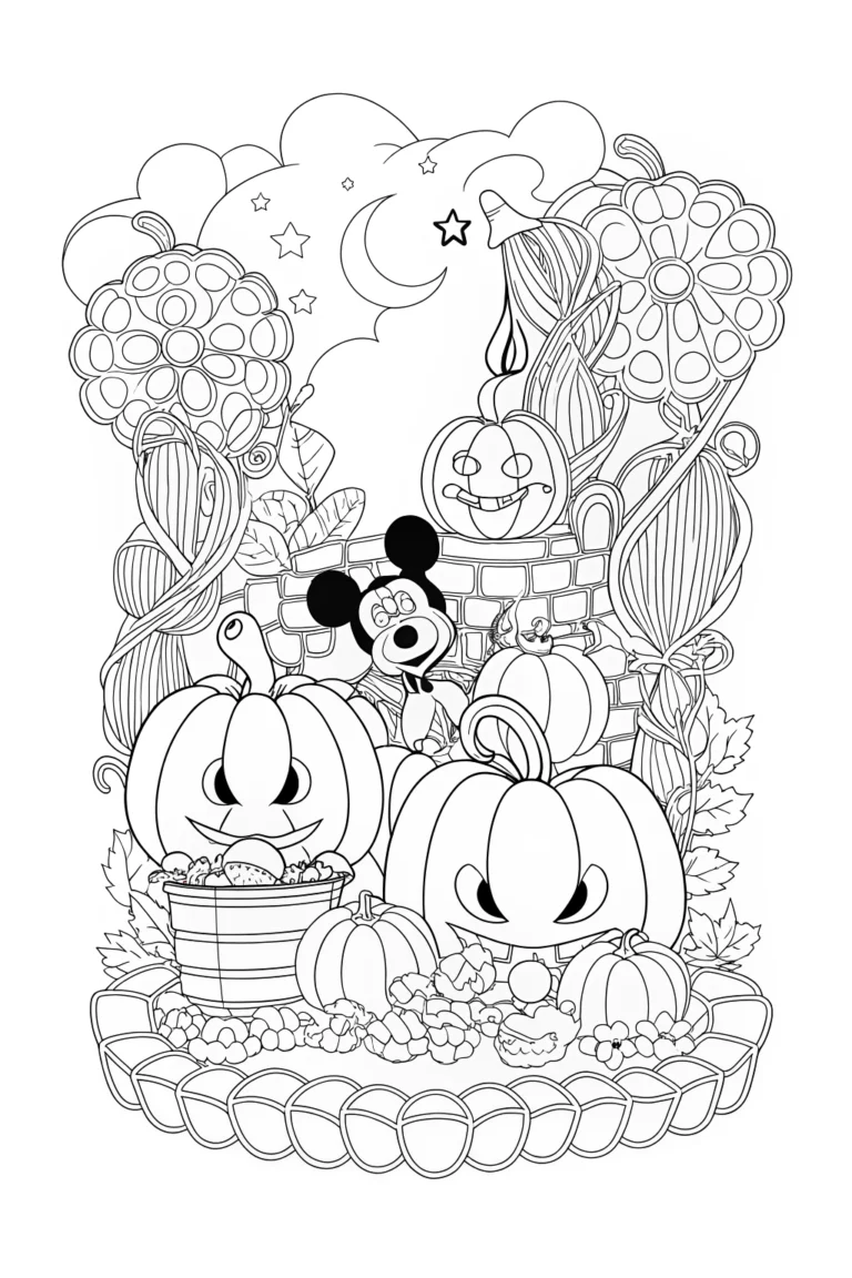 Mickey Mouse pumpkin potion adventure Coloring Page - Free & Printable