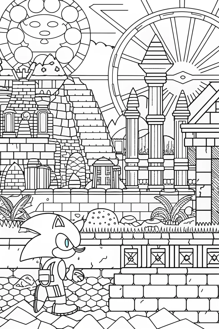 Sonic's time-traveling adventure Coloring Page - Free & Printable