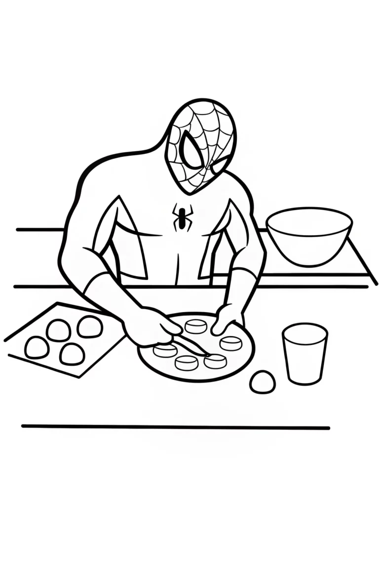 Spider-Man cooking challenge Coloring Page - Free & Printable