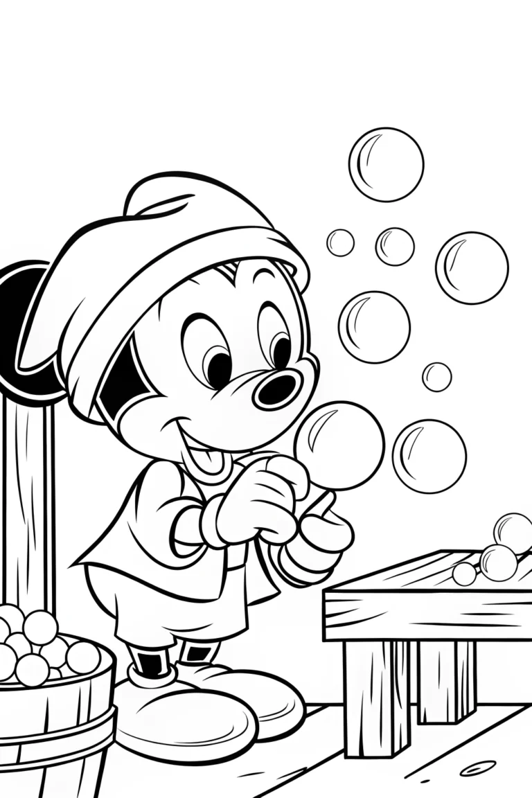 Mickey Mouse bubble workshop Coloring Page - Free & Printable
