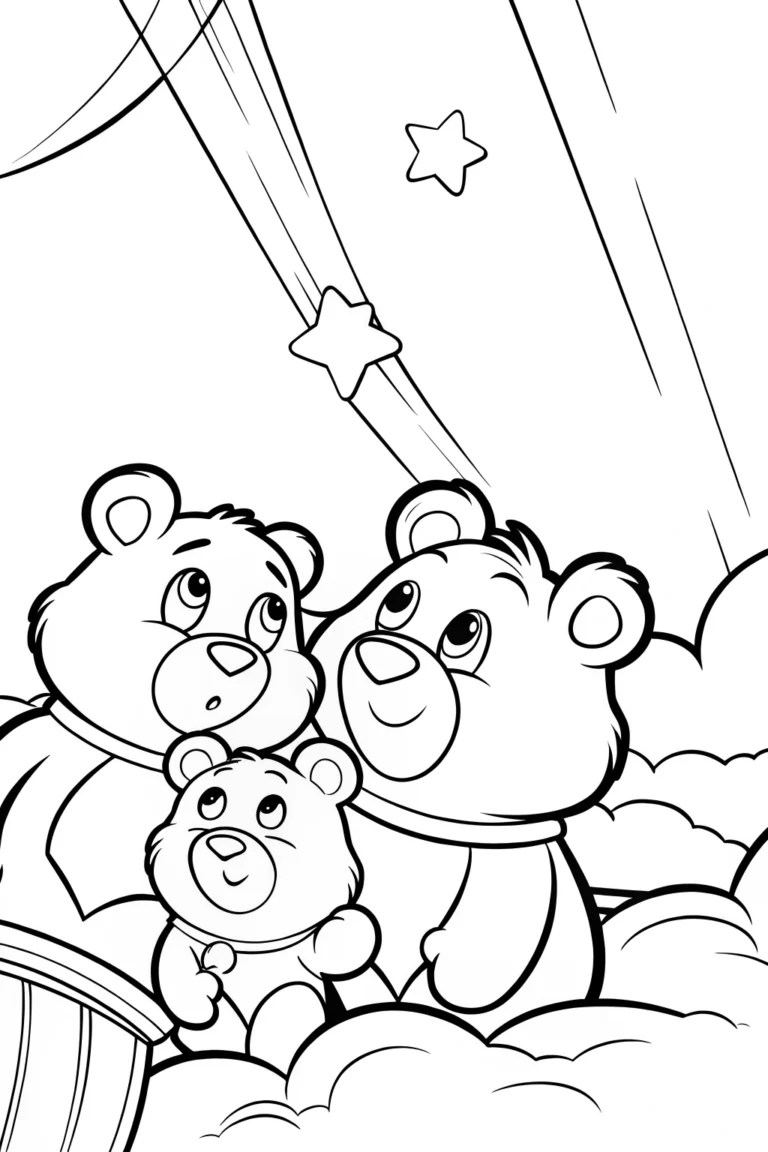 Care Bears stargazing adventure Coloring Page - Free & Printable
