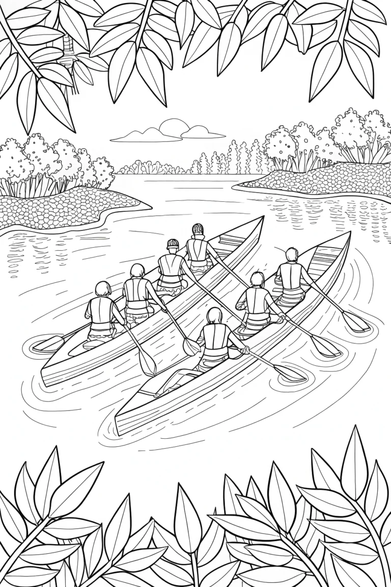 Leaf boat regatta Coloring Page - Free & Printable
