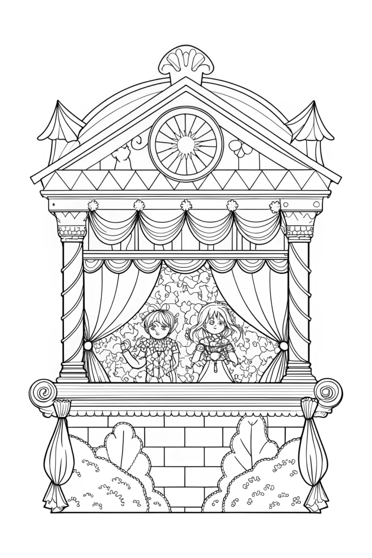 Mirabel's shadow puppet show Coloring Page - Free & Printable