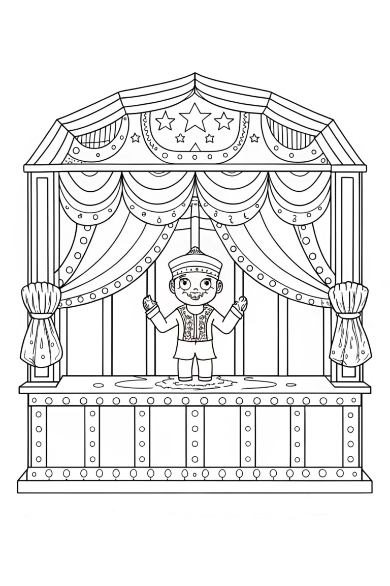 Luigi shadow puppet show Coloring Page - Free & Printable