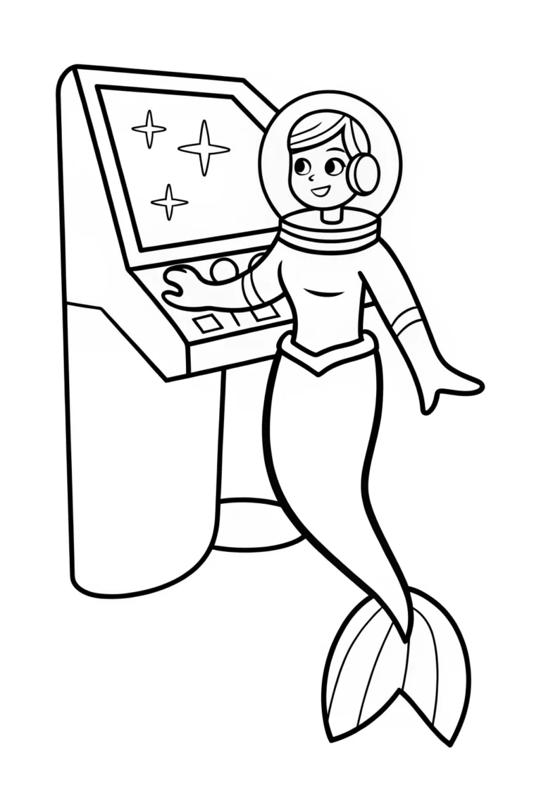 Little Mermaid starship navigator Coloring Page - Free & Printable