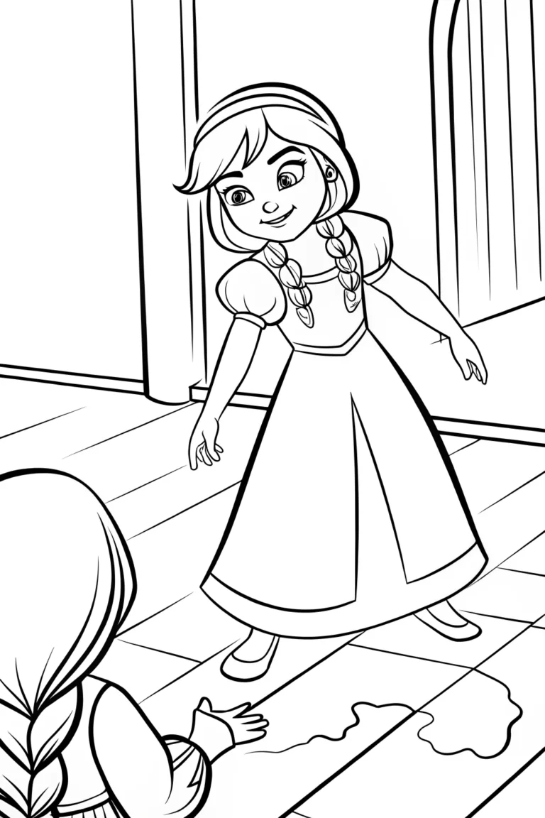 Princess playing with shadows Coloring Page - Free & Printable