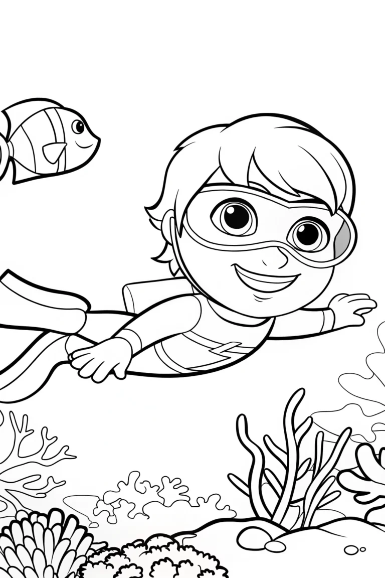 Flash's underwater adventure Coloring Page - Free & Printable
