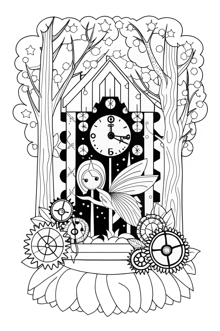 Ticktock the fairy in the clockwork forest Coloring Page - Free & Printable