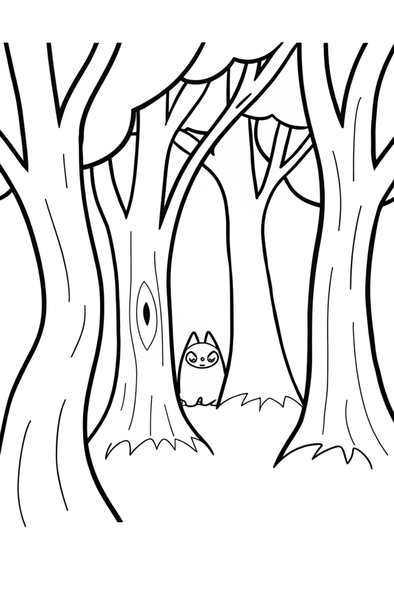 Monsters in a whispering forest Coloring Page - Free & Printable