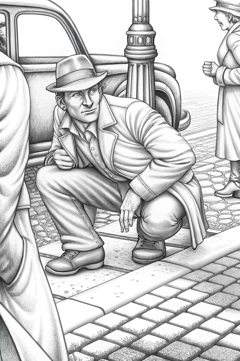 Detective Finn solving mysteries Coloring Page - Free & Printable