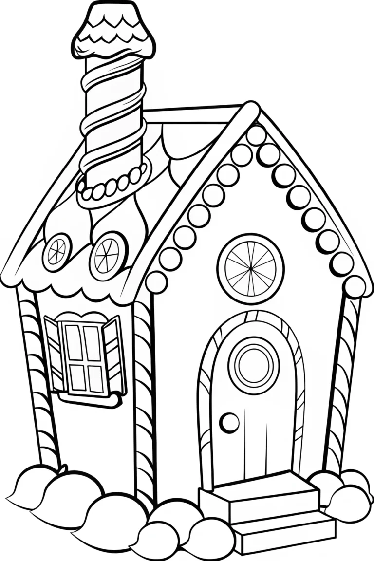 Gingerbread house time machine Coloring Page - Free & Printable
