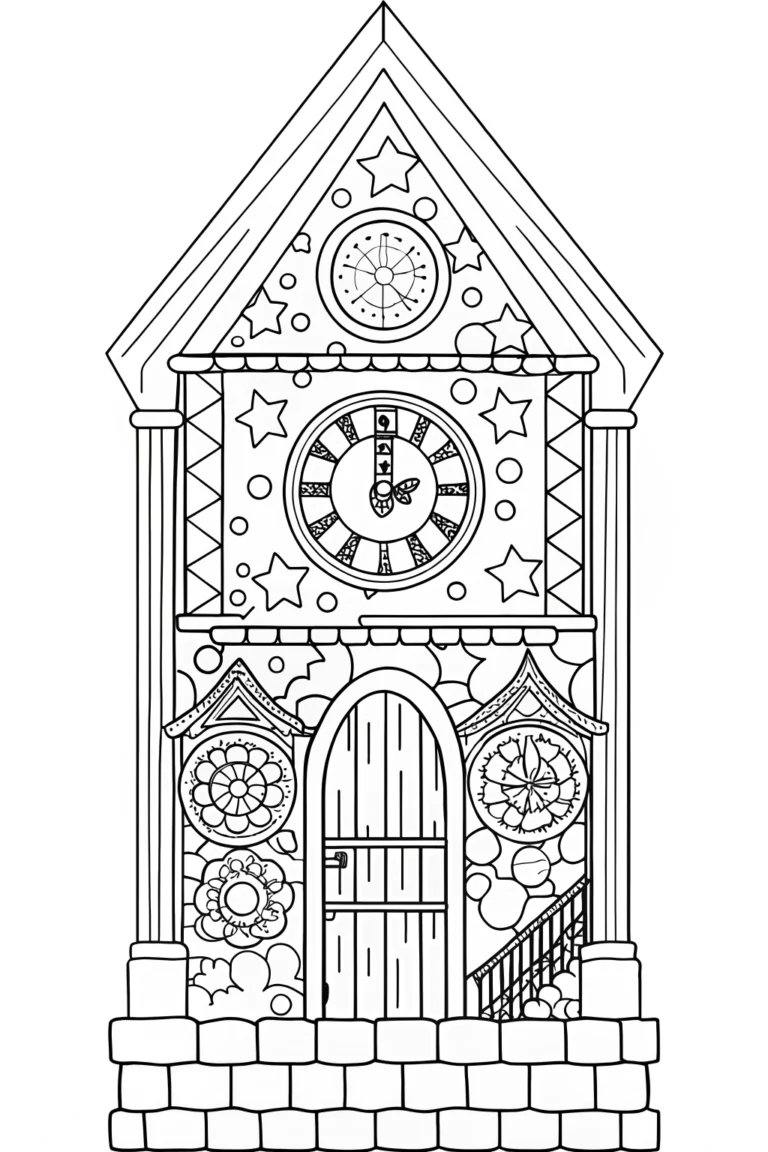 Squishmallows time travel in a clock tower Coloring Page - Free & Printable